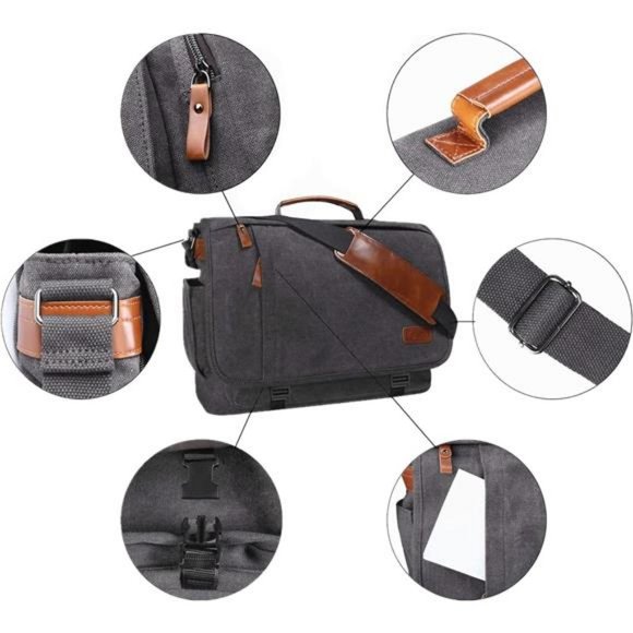 Bags | Computer Messenger Bag 17173 Inch Waterresistance Laptop Shoulder Bag Grey | Poshmark